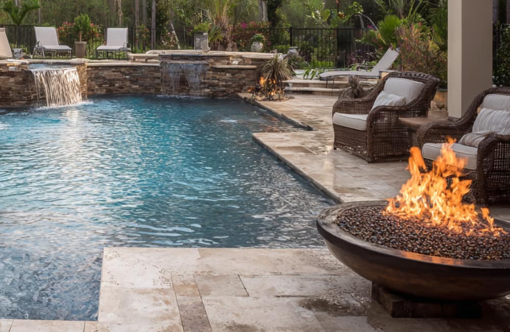 Pool Fire Features in Tallahassee FL | Fire Pits & Bowls